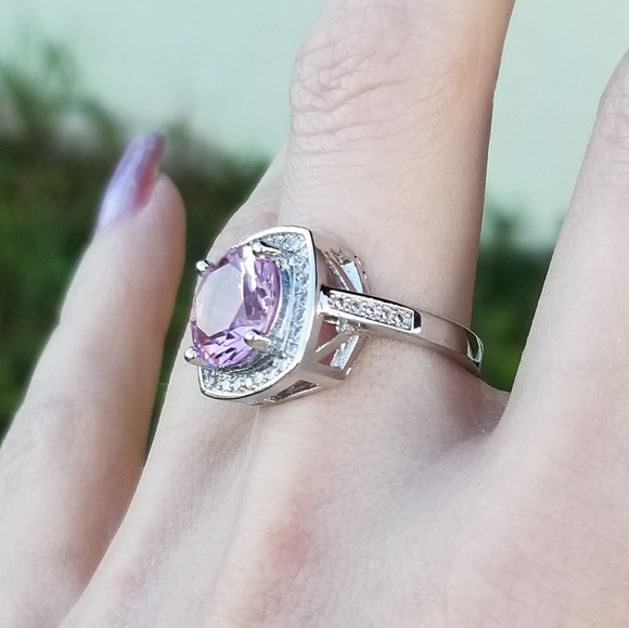 Jewelry | Sterling Silverpink Kunzitewhite Cubic Zirco | Poshmark